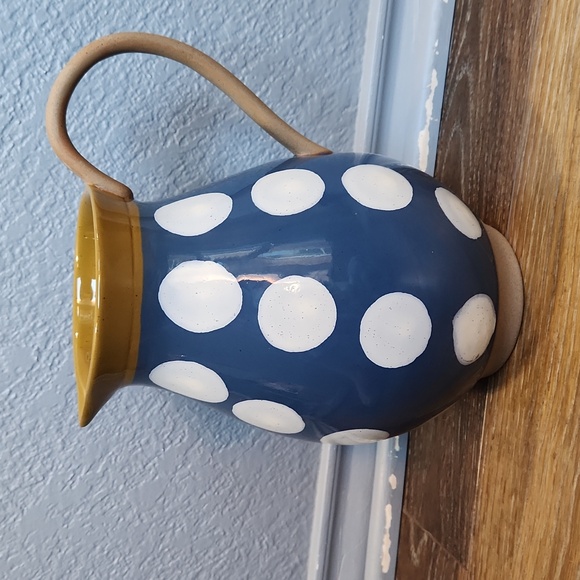 Mud Pie | Dining | Nwot Retired Mud Pie Dot Pitcher Blue White 8 Oz ...